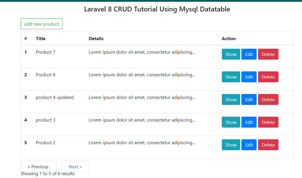Laravel 80 Crud Tutorial Using Mysql Database Codesnipeet